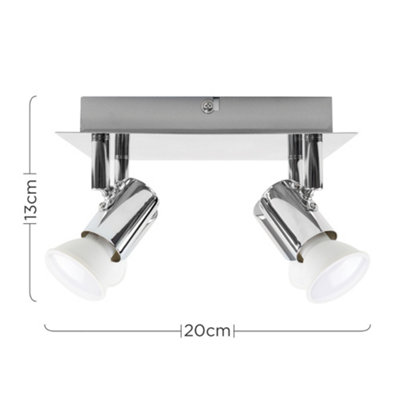 ValueLights Silver Ceiling Bar Spotlight and GU10 Spotlight LED 5W Warm ...