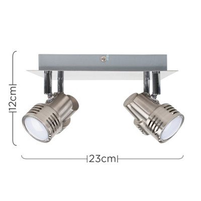 ValueLights Silver Ceiling Bar Spotlight and GU10 Spotlight LED 5W Warm ...