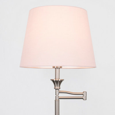 ValueLights Sinatra Adjustable Swing Arm Floor Lamp In Brushed Chrome ...