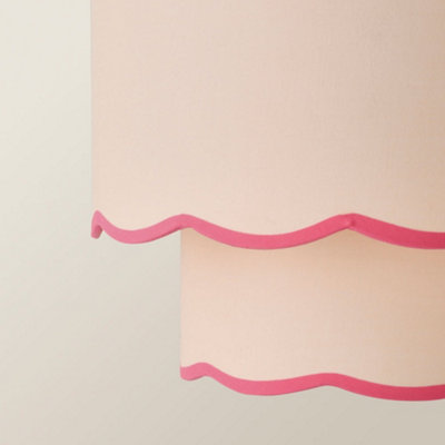 ValueLights Sloane 2 Tier Pink Colour Clash Scallop Ceiling Lamp Shade ...