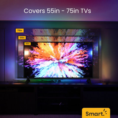 ValueLights Smart RGBIC Wi-Fi TV Backlight Home Cinema Kit with App ...