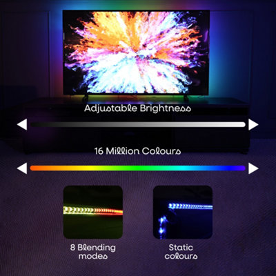 ValueLights Smart RGBIC Wi-Fi TV Backlight Home Cinema Kit with App ...