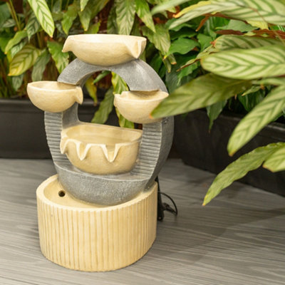 ValueLights Solar Powered Bowl Water Feature Outdoor Fountain