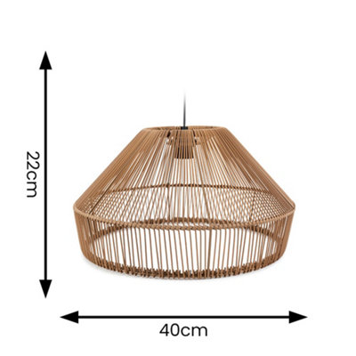 ValueLights Solar Powered Outdoor Garden Natural Rattan Pendant Hanging ...