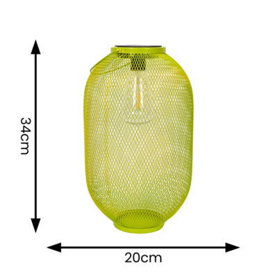 ValueLights Solar Powered Outdoor Red Metal Mesh Basket Garden Lantern ...