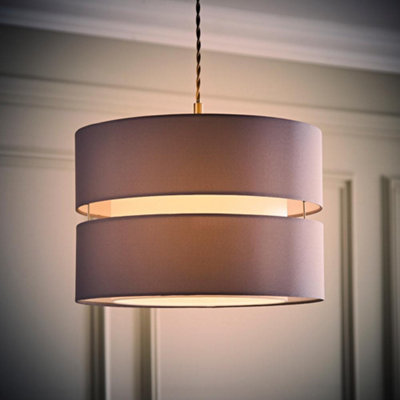 ValueLights Sophia Large Grey 2 Tier Ceiling Light Shade (D)35cm