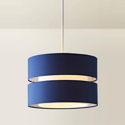 ValueLights Sophia Large Navy 2 Tier Ceiling Light Shade (D)35cm