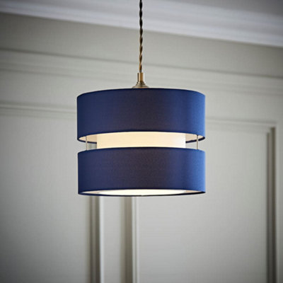 ValueLights Sophia Small Navy 2 Tier Ceiling Light Shade (D)26cm