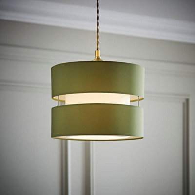 ValueLights Sophia Small Olive 2 Tier Ceiling Light Shade (D)26cm
