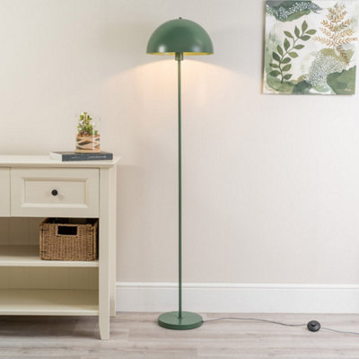 ValueLights Stassi Forest Green Single Stem Standing Floor Lamp with ...