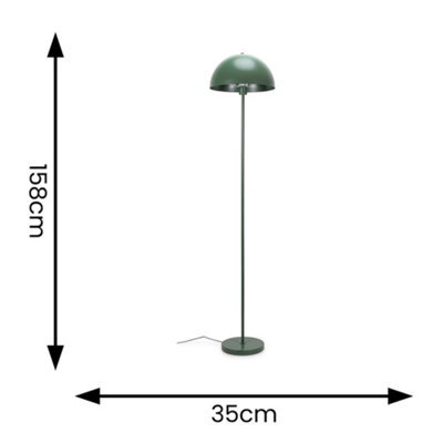 ValueLights Stassi Forest Green Single Stem Standing Floor Lamp with ...
