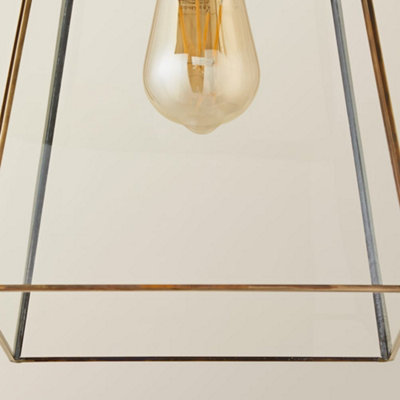 ValueLights Susie Glass Lantern Gold Case Easy Fit Lamp Shade (D)18cm