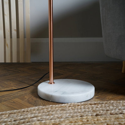ValueLights Talisman Black Copper Metal and White Marble Base Floor ...