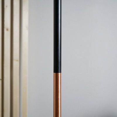 ValueLights Talisman Black Copper Metal and White Marble Base Floor ...