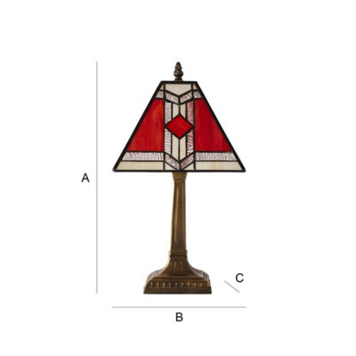 ValueLights Tiffany Aztec Stained Glass Table Lamp