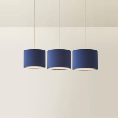 ValueLights Torbery Set of 3 Navy Nesting Ceiling Light Shades (D)30cm