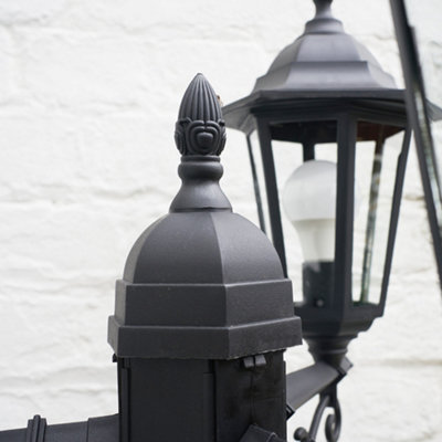 ValueLights Traditional 1.95m Black 3 Way IP44 Outdoor Garden Lamp Post ...