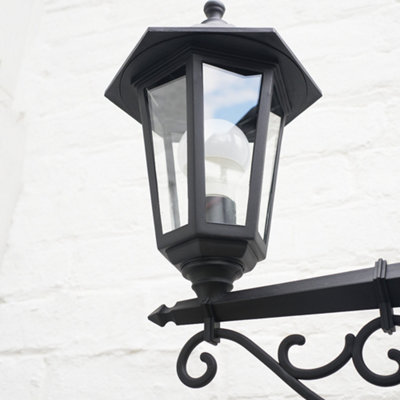 ValueLights Traditional 1.95m Black 3 Way IP44 Outdoor Garden Lamp Post ...