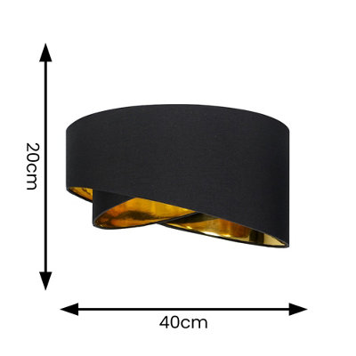 ValueLights Trekan Black Ceiling Shade (D)40cm