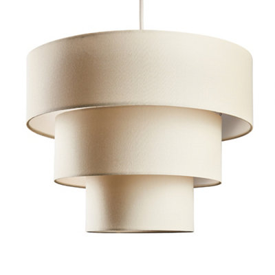 ValueLights Vermont Cream Ceiling Shade and Bulb (D)38cm