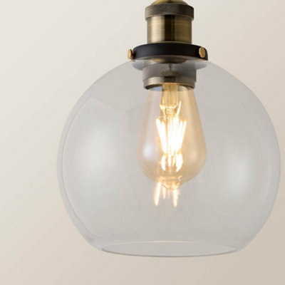 ValueLights Vintage Black And Gold Ceiling Pendant And Clear Glass ...