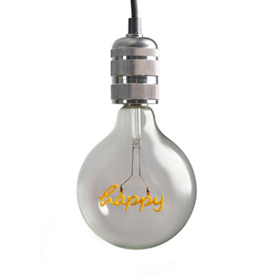 ValueLights Vintage Style 2w LED ES E27 Edison Screw Word Script Happy ...