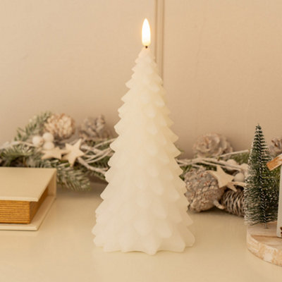 ValueLights Virginia White Christmas Tree Candle with LED Light