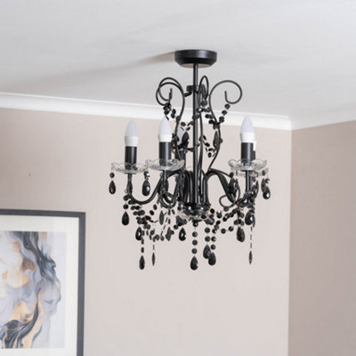 ValueLights Viscount Black 5 Way Ceiling Light Chandelier Fitting with ...