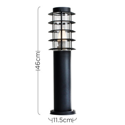 ValueLights Wharf Modern Black Stainless Steel Outdoor Wired IP44 ...