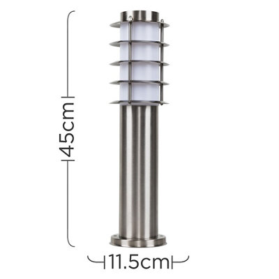 ValueLights Wharf Modern Integrated LED Outdoor Stainless Steel Bollard ...