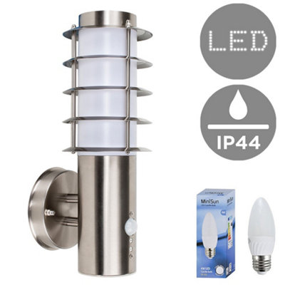 ValueLights Wharf Modern Outdoor Decorative PIR Sensor Stainless Steel ...
