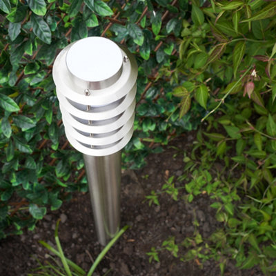ValueLights Wharf Modern Outdoor Stainless Steel 1 Metre Tall Bollard ...