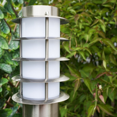 ValueLights Wharf Modern Outdoor Stainless Steel 1 Metre Tall Bollard ...