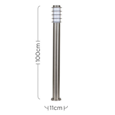 ValueLights Wharf Modern Outdoor Stainless Steel 1 Metre Tall Bollard ...