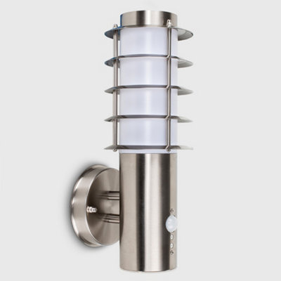 ValueLights Wharf Modern Silver Stainless Steel Outdoor Wired PIR ...