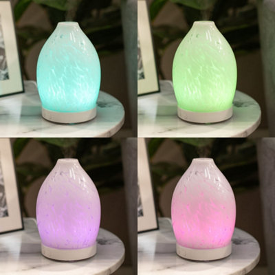 ValueLights White Confetti Glass Aroma Diffuser Lamp Essential Oil ...