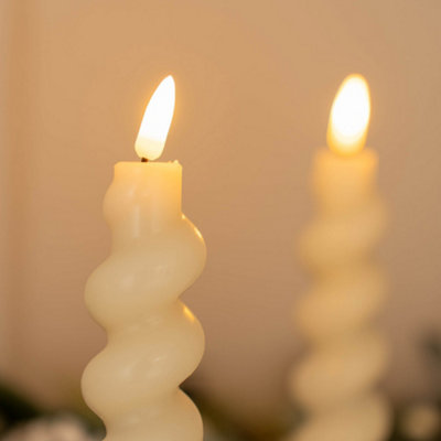 ValueLights White LED Candle Spiral Design Pack of 2