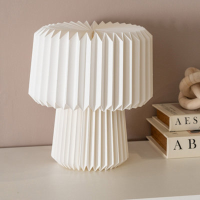 ValueLights White Origami Bedside Table Lamp with Paper Fold Pleated ...
