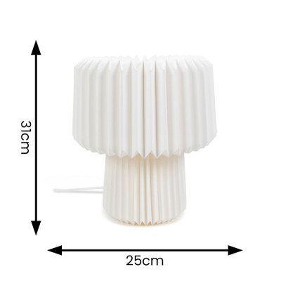 ValueLights White Origami Bedside Table Lamp with Paper Fold Pleated ...
