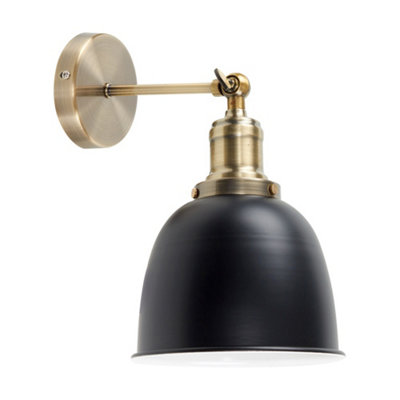 ValueLights Wilhelm Antique Brass Adjustable Knuckle Joint Wall Light ...