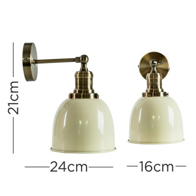 ValueLights Wilhelm Gold Indoor Wall Light and E27 Radio Valve LED 4W ...