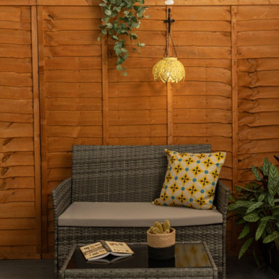 ValueLights Yellow Solar Powered Outdoor Garden Hanging Lantern Light