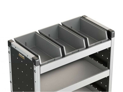 Van Guard 3x Plastic Storage Bins and Pre-Cut Rubber Shelf Matting for ...
