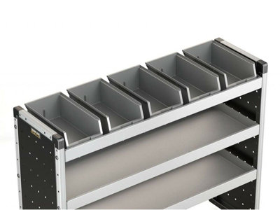 Van Guard 5x Plastic Storage Bins and Pre-Cut Rubber Shelf Matting for ...