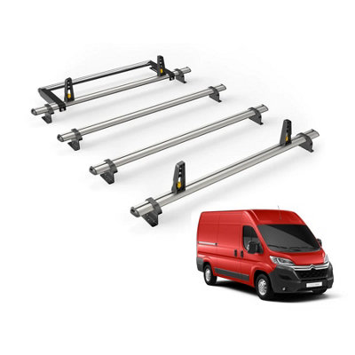 Van Guard Citroen Relay (2006+) Roof Rack 4 Aluminium Roof Bars, Rear ...