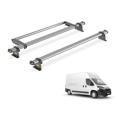 Van Guard Fiat Ducato (2006+) Roof Rack 2 Steel Roof Bars & Rear Ladder ...