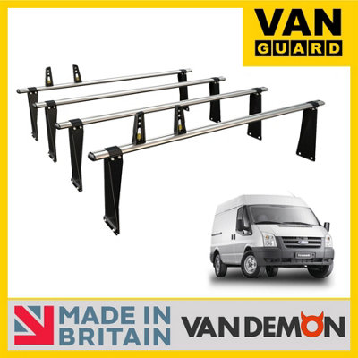 Van Guard Ford Transit (2000-2014) Roof Rack 4 Aluminium Roof Bars with ...