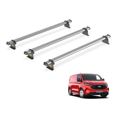 Van Guard Ford Transit Custom (2024+) Roof Rack 3 Steel Roof Bars ...