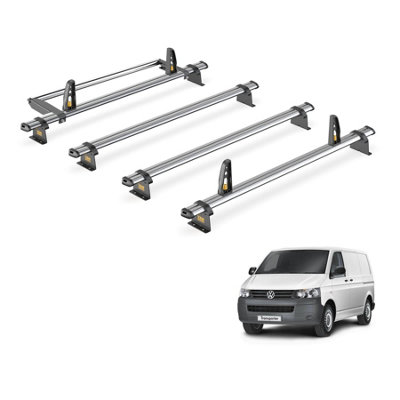 VAN GUARD VW TRANSPORTER T5 (2003-2015) ROOF RACK 4 STEEL ROOF BARS ...