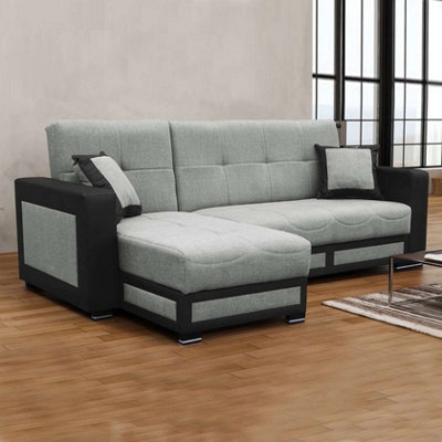 Vancouver Fabric Corner Storage Sofa Bed available in 2 Color - Grey ...